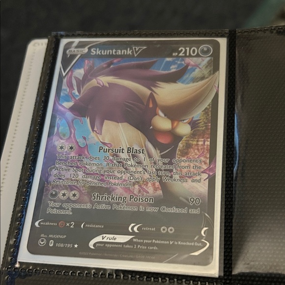 Pokemon | Toys | Pokemon Skuntank V Trading Card Black Purple Red ...